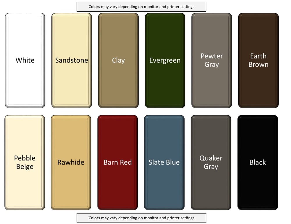 Metal Building Color Chart and Forms